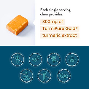 humanN Turmeric Curcumin Chews Supplement – High Absorption Turmeric - Orange Citrus Flavor – from The Makers of SuperBeets, 30 Count