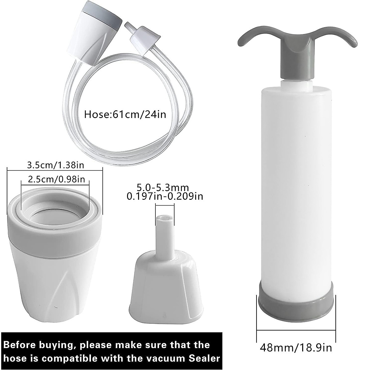 SOCTKE Mason Jar Vacuum Sealer Set,6PCS Stainless Steel Lid SplitType with Vacuum Valve,with Leak proof & Airtight Seal Features,Use for Food StorageFreshFermentation(with Hose and Manual Vacuum