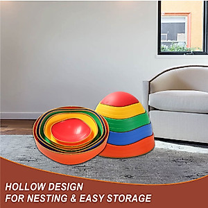 Fanboxk 5Pcs Non-Slip Plastic Balance Stepping Stones for kids,up to 220 Ibs for Pomoting Children's Coordination Skills Obstacle Courses Sensory Toys for Toddlers,Indoor or Outdoor Play