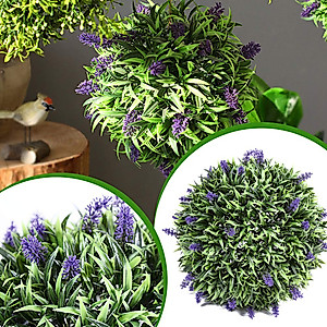 Cabilock 4pcs Simulated Lavender Hanging Ball Eucalyptus Topiary Green Topiary Balls Decor Farmhouse Hanging Ball Coffee Table Decor Hanging Lavender Ball Decorative Ball Balloon