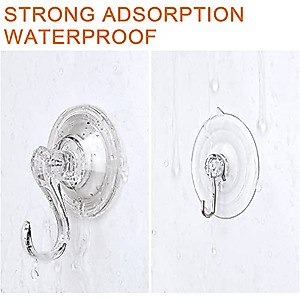 Suction Cup Hooks-6 Packs, Reusable Heavy Duty Wreath Suction Cups Hanger with Hooks for Shower, Glass and Window (2 Large, 2 Medium, 2 Small)