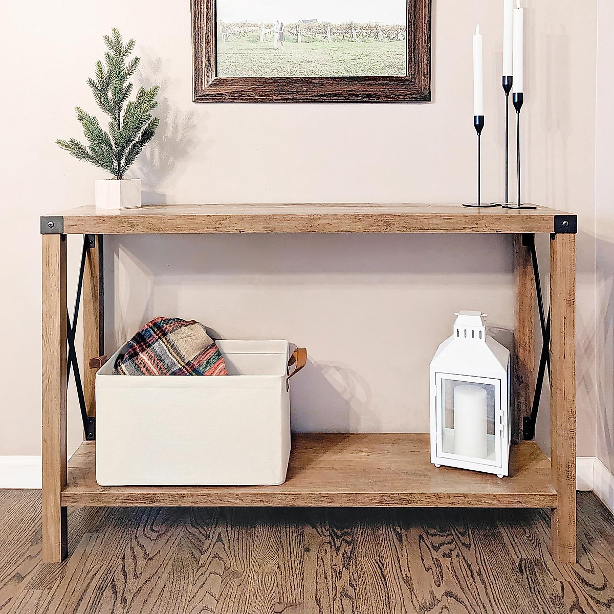 CHICVITA Large Storage Bins Storage Baskets for Organizing, Closet Organizers and Storage, Small Laundry Basket, Closet Storage Bins for Shelves, 16 ¾" L x 11" W x 9 ¾" H, Beige, 2-Pack