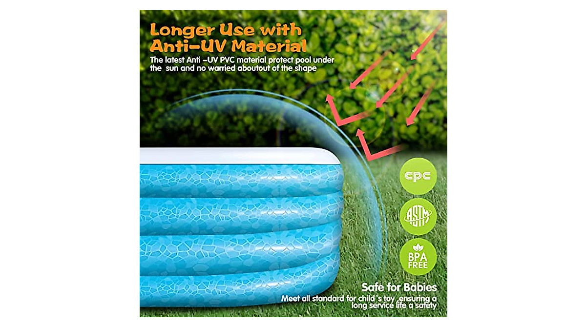 Buy SOARRUCY 10FT Inflatable Pool for Family & Kids Outdoor Fun