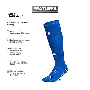 adidas Utility All Sport Over The Calf (OTC) Socks (1-Pair), Team Royal Blue/White/2, Medium