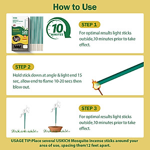 120 PCS Mosquito Repellent | Natural Citronella Oil Mosquito Incense Sticks Organic Mosquito Barrier Mosquito Repeller for Backyard Patio Travel Camping Indoors Gnat Mosquito Control