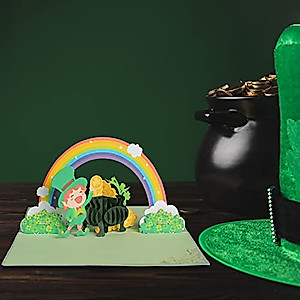 CUTE POPUP - Funny St Patricks Day Pop Up Cards, Green Shamrock 3D Card, New Grand Opening Card, Birthday Card, Surprising Present for Kids, Good Luck, Get Well for Family and Irish Friends