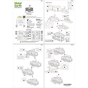 Metal Earth White House 3D Metal Model Kit Bundle with Tweezers Fascinations