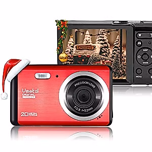 Digital Camera, Kids Camera FHD 1080P 20MP Vlogging Camera with LCD Screen 8X Zoom Compact Portable Mini Rechargeable Camera Gifts for Students Teens Adults Girls Boys-Red