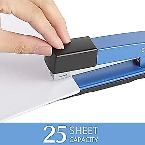 Craftinova Stapler， staplers for Desk ，Durable Metal Stapler ，25 Sheet Capacity，Includes 2000 Staples & Stapler Remover ，for Office or Home School Supplies for Teachers（Blue）5 Pack …