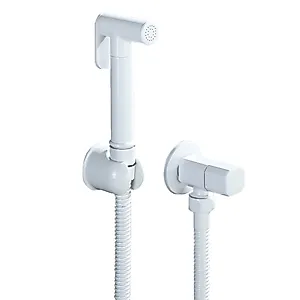 JIYTG Bidet Shower Sprayer Head Toilet Handheld Bidet Sprayer Toilet Spray Gun Set with Hose White Brass Cold Water Handheld Toilet Bidet Sprayer Set Kit