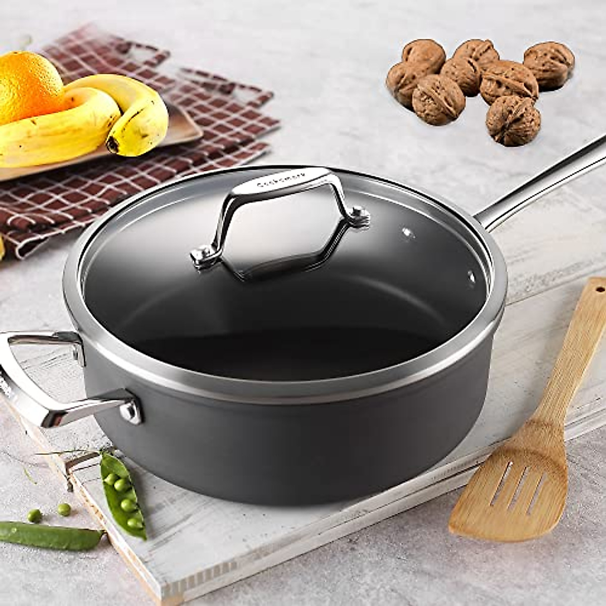 All in One Pan 13 Piece Induction Cookware Set, Non Stick Pots and Pans Sets,Dishwasher Safe Oven Safe, Black