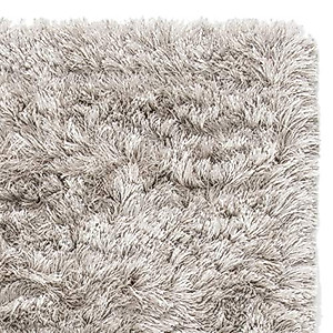 SAFAVIEH Ocean Shag Collection 9' x 12' Light Grey OCG101F Handmade Solid 2.4-inch Extra Thick Area Rug
