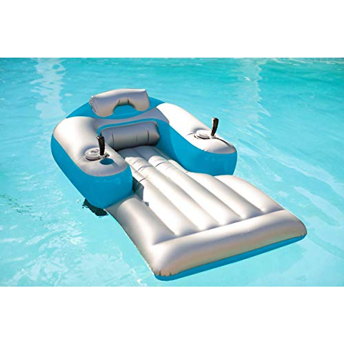 Splash Runner 2.5 Motorized Inflatable Pool Lounger, Water Hammock Raft for Pool or Lake, Toy for Adults & Kids, Lightweight, Durable, Propellers Enclosed w/Safety Grill, Batteries Required