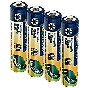 Synergy Digital Ni-MH, 1000 mAh Ultra Hi-Capacity Rechargeable AAA Batteries - 4 Count Pack Long-Lasting Triple A Batteries Use for Cordless Phones Remote Controls Toys & Other Devices