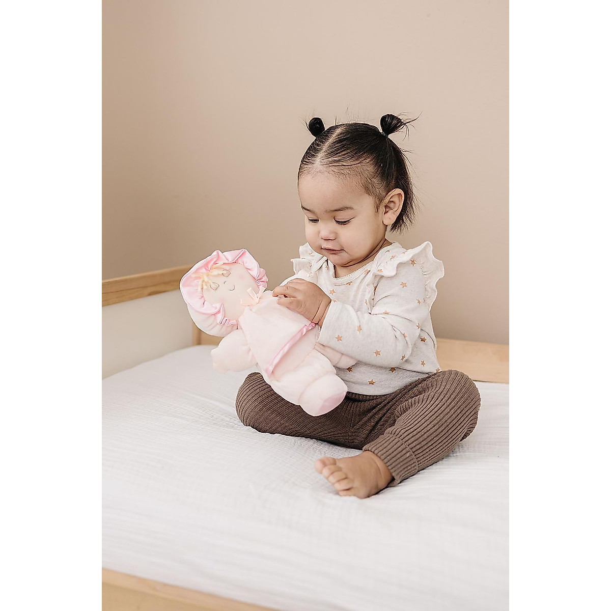 Genius Baby Toys My First Baby Doll, Super Soft and Cuddly, Vintage Classic Style with Pink Dress and Yellow Hair, Ideal New Baby Gift or Baby Shower Present