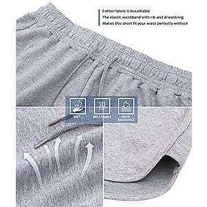 HBY 2 Pack Cotton Yoga Short Women Summer Casual Running Gym Sports Waistband Shorts, M Black/Grey