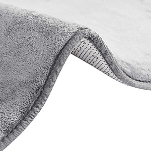 Sweet Home Collection Bathroom Rugs Memory Foam Bath or Shower Mat Slip Resistant Extra Absorbent Soft Fluffy Non Skid Rectangle, 24" X 48", Gray