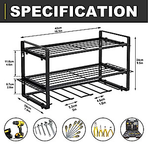 Easterville Power Tool Organizer - Wall Mount Heavy Duty Drill Holder, 3 Layers Tool Rack Cordless Drill Holder, Garage Tool Organizers with 4 Drill Holders Gift for Father