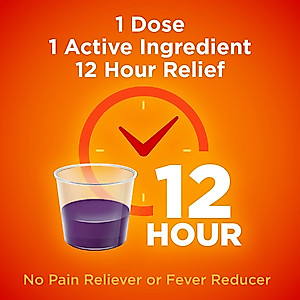 Amazon Basic Care 12 Hour Cough DM Syrup, Extended-Release Dextromethorphan, Grape Flavor Liquid Medicine, 5 fl oz (Pack of 1)