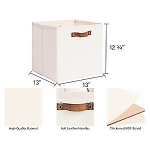 StorageWorks Storage Bins for Shelves and Fabric Storage Box with PU Handles