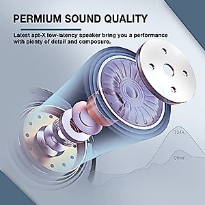 ANRYZAN T04 True Wireless Earbuds Bluetooth 5.0 Headphones Touch Control with Charging Case in Ear Earphones with Noise Cancelling Mic for Small Ears Compatible with iPhone Android Samsung (Black)