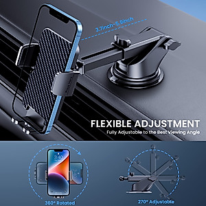 BIPOPIBO Car Phone Holder Mount Phone Mount for Car Dashboard Windshield Air Vent Universal Cell Phone Automobile Cradles Hands-Free Phone Stand for Car Fit iPhone Android