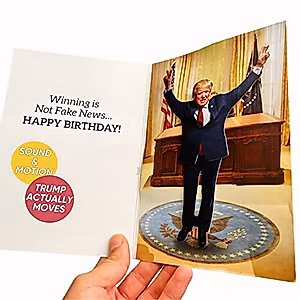 TALKING & DANCING Trump Birthday Card – Trump Dances When Card is Opened - Trump’s REAL Voice - Donald Trump Gifts for Men - Trump 2024 - Trump Stuff - Funny Birthday Card, Happy Birthday Card for Him