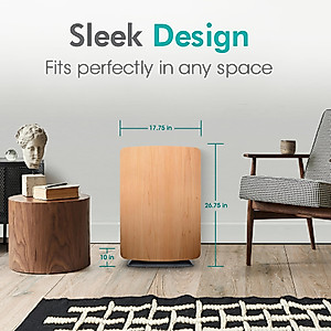 Alen BreatheSmart Classic H13 HEPA Air Purifier, Air Purifiers For Home Large Room w/ 1100 SqFt Coverage, Medical-Grade Air Cleaner for Mold & Bacteria, up to 12 Mos. Filter Life, Oak