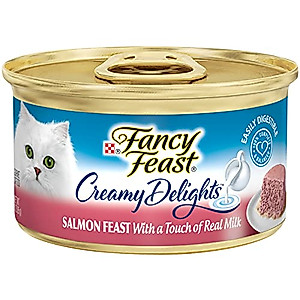 Fancy Feast Creamy Delights, Salmon Feast with a Touch of Real Milk, 3 OZ (Pack of 12)