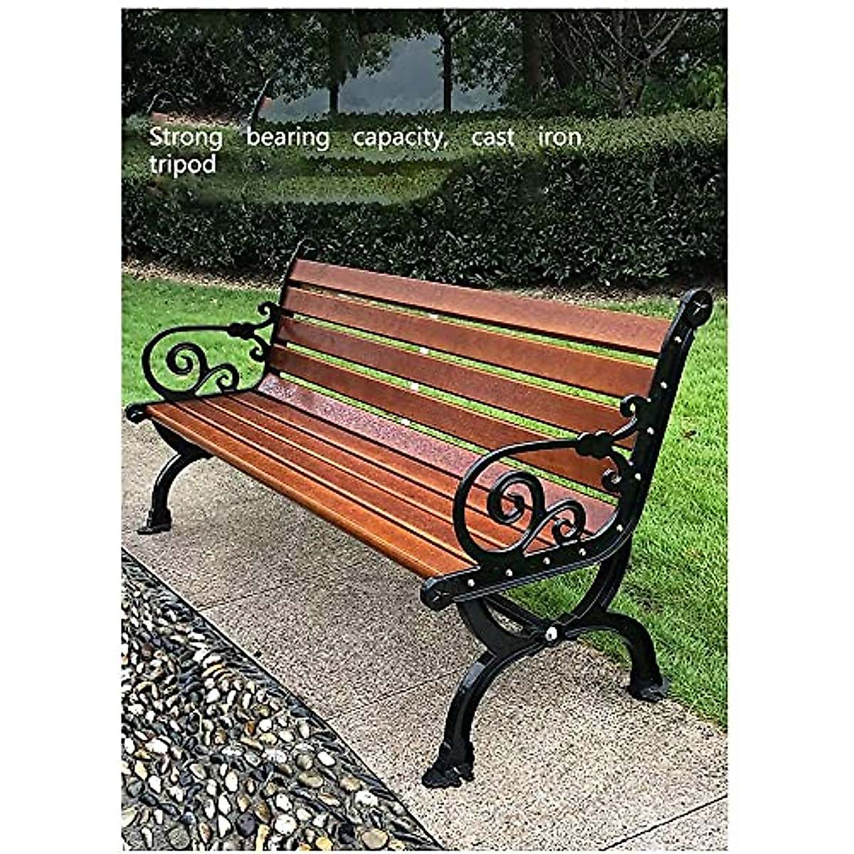 Garden Benches , Patio Bench Park Bench Outdoor Conversation Couch, Outdoor Solid Wood Garden Bench, Anti- Corrosion Wood Cast Iron Frame Park Bench, Outdoor Porch Decorative Terrace Bench (Size : 120