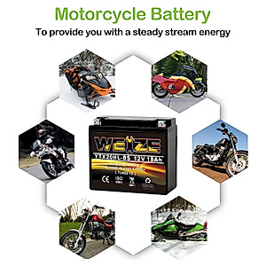 Weize YTX20HL-BS Battery, High Performance - Maintenance Free - Sealed AGM ETX20HL BS Motorcycle Battery