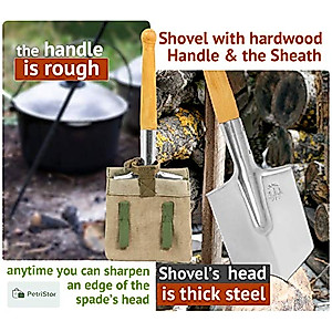 Shovel 1984 Special Forces Shovel Includes Sheath Shovel Stainless Steel with Pouch