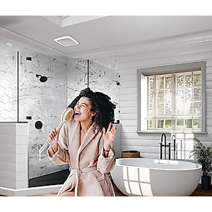 Homewerks 110 CFM Bathroom Exhaust Fan with Bluetooth Speakers, White, Quiet Operation, Easy-Fit Installation, Compatible with Smartphones and Tablets