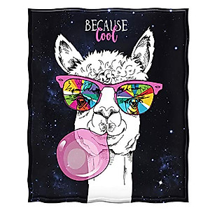 Jekeno Cartoon Alpaca Llama Blanket Soft Warm Print Throw Blanket for Kids Adult Office Gift 50"x60"