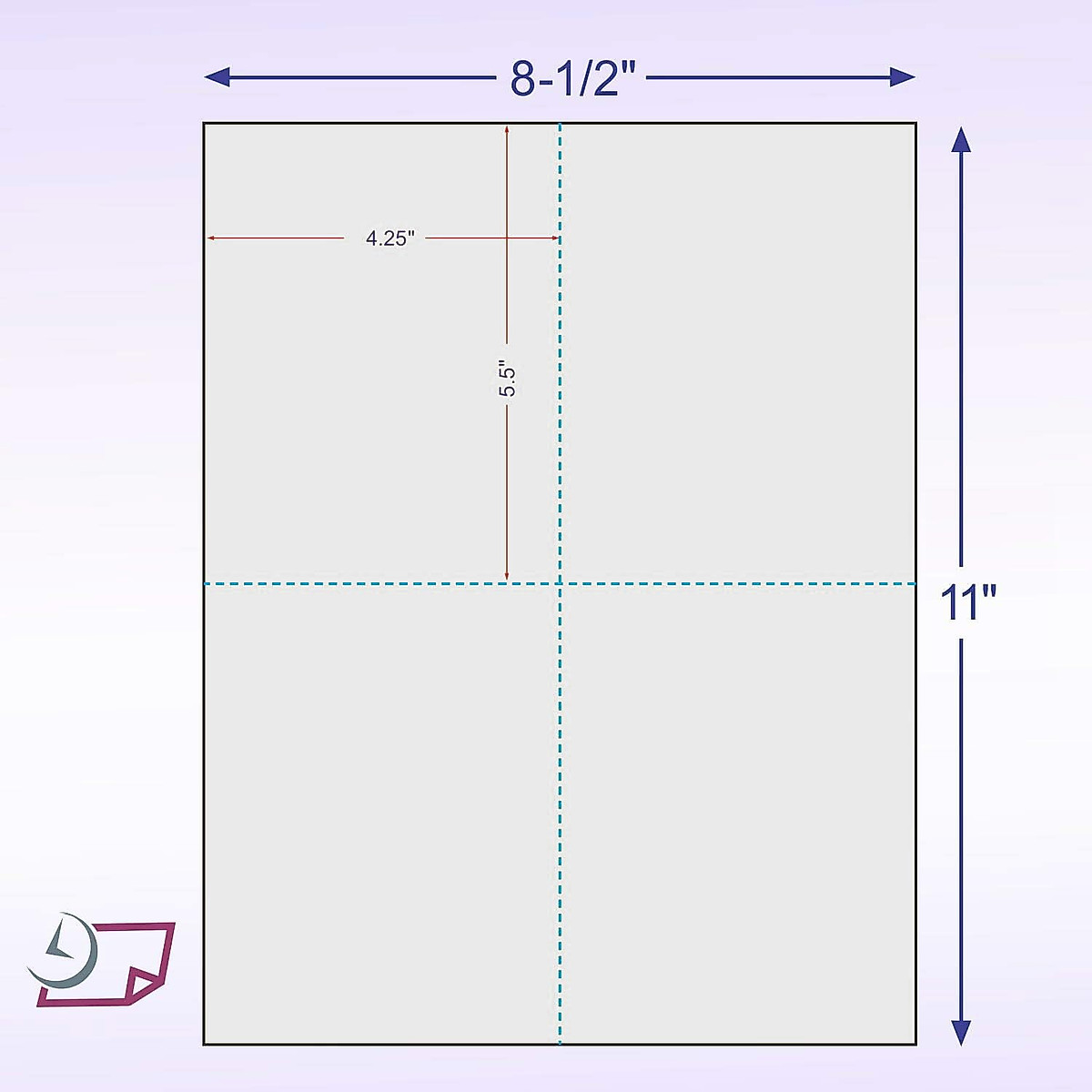 NextDayLabels - 8-1/2" x 11" Laser/Inkjet Postcards 4 Per Page, (4-1/4" x 5-1/2" Each Card | Gray, 1000 Cards)