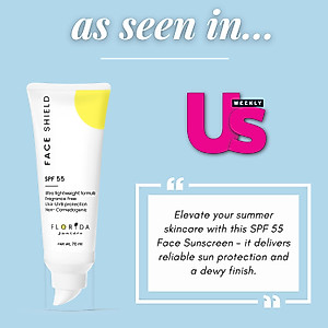 Face Shield by Florida Suncare - Non-Greasy SPF 55 Sunscreen for Face - Hawaii 104 Reef Act & Florida Keys Compliant and Non-Comedogenic - Broad Spectrum Lightweight Moisturizer for Face