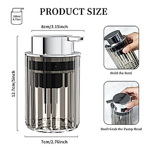 Ssiixx Foaming Hand Soap Dispenser, Bathroom & Kitchen Refillable Plastic Liquid Hand Soap Dispenser for Essential Oil,Shampoo,Dish Soap (Gray)