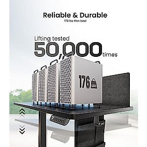 ErGear Electric Standing Desk Adjustable Height with Storage Bag,55 x 24 Inches Sit Stand up Desk, Memory Computer Home Office Desk with Cable Management Tray,DIY Bulletin Board (Black)