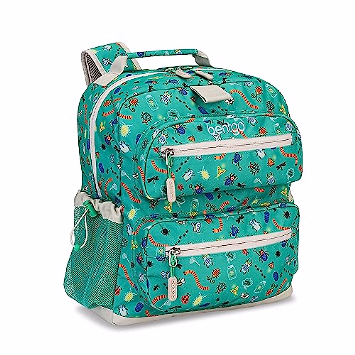 Bentgo® Kids Backpack - Lightweight 14” Backpack in Unique Prints for School, Travel, & Daycare - Roomy Interior, Durable & Water-Resistant Fabric, & Loop for Lunch Bag (Bug Buddies)