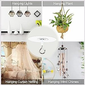 ChiMiao 10Pcs Adhesive Ceiling Hooks for Popcorn Concrete Textured Ceiling Wall, No Drilling Self Adhesive Ceiling Hooks Easy to Use