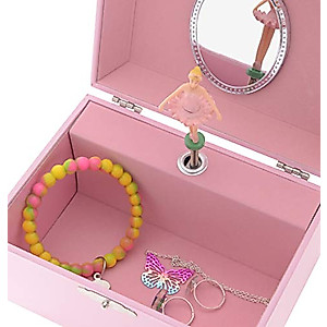 Jewelkeeper Personalize-Your-Own Pink Girl's Musical Ballerina Jewelry Box, You are My Sunshine Tune