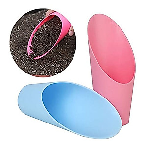 Bonsai Soil Scoops,Plastic Garden Soil Scoops,Colorful Gardening Tools Potting Scoopers Bucket Shovel for Flower Planting,Bonsai,Potting(Black)