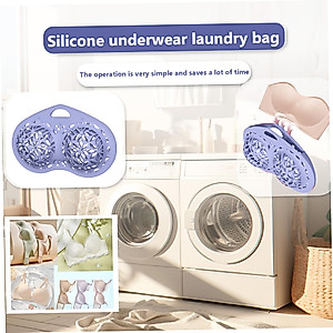 Silicone Bra Washing Bag Anti Deformation Bra Bags for Laundry Flexible Lingerie Bags with Snap Button for Washing Delicates Bra Washer Protector 15 X9.7 Inch Purple Storage Items