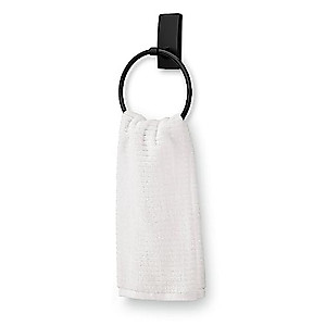 Command Hand Towel Holder Matte Black with Water Resistant Command Strips, Rust Resistant Bathroom Organizer, Holds up to 5 lbs