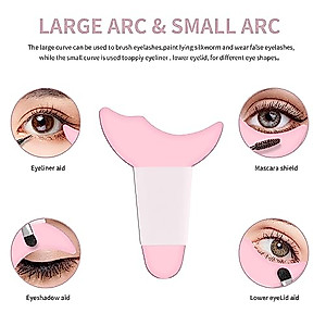 PUIGOUI Eyeliner Stencils Mascara Shield Silicone Winged Tip Easy Eyeliner Aid for Beginners Multifunctional Quick Stencil Aid Easy to Use Eyelash Separator Eyelash Applicator Tool 4Pcs