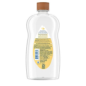 Johnson's Baby Oil, Mineral Oil Enriched with Shea & Cocoa Butter to Prevent Moisture Loss, Hypoallergenic, 20 fl. oz