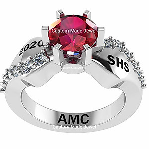 Custom class ring for Girl Women High School College University Academy 2022 2023 2024 2025 2026 Senior Graduation Personalized Gift Customized for her Sterling Silver - Custom Made Jewel