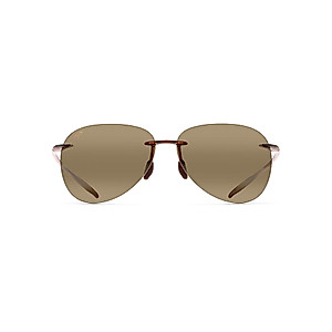 Maui Jim Men's and Women's Sugar Beach Polarized Rimless Sunglasses, Rootbeer/HCL® Bronze, Medium