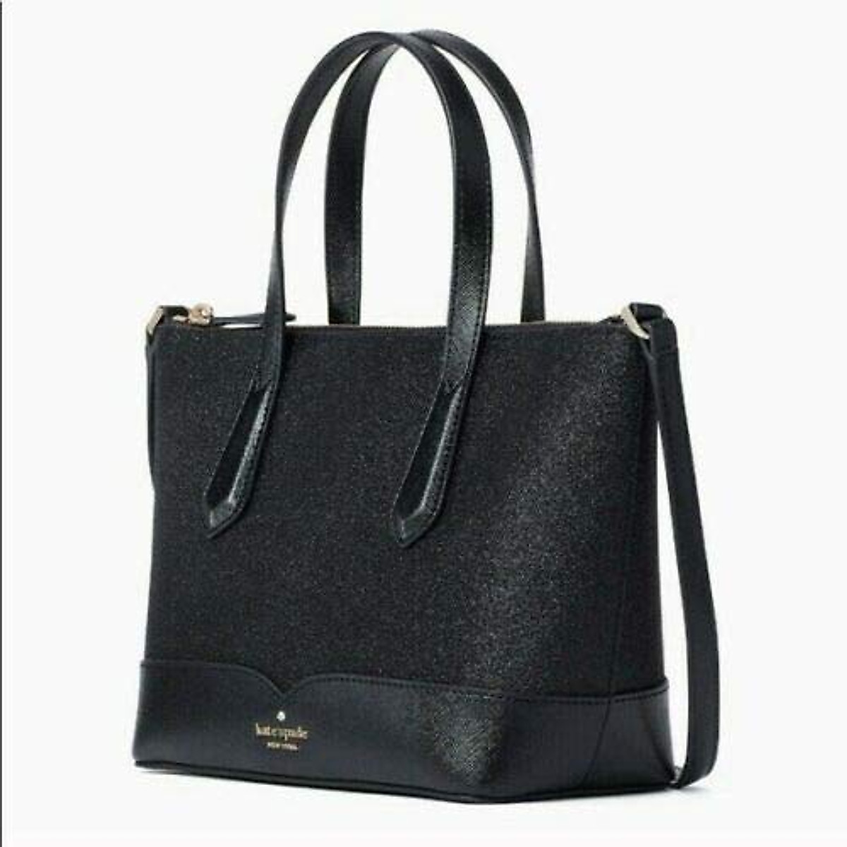 Kate Spade New York Lola Glitter Small Satchel Crossbody Bag Black