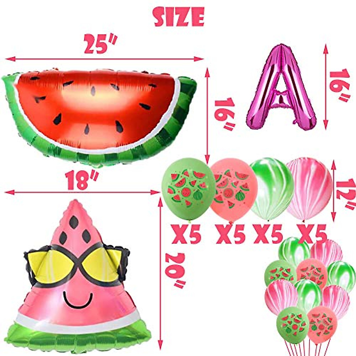 Watermelon First Birthday Party Supplies One in a Melon Balloons Watermelon Photo Banner Pink Glittery Watermelon One Cake Cupcake Topper Summer Fruit Girls 1st Birthday Party Supplies Decorations